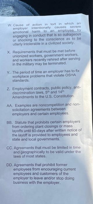 Solved WARN Act BB 2. . Older Workers Benefit Protection Act | Chegg.com