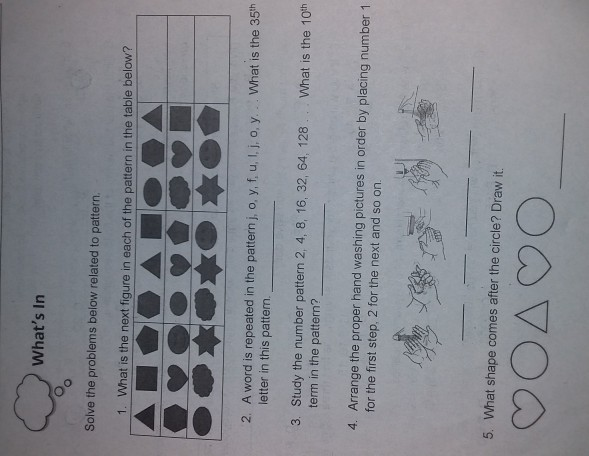 Solved What's In Solve the problems below related to pattern | Chegg.com