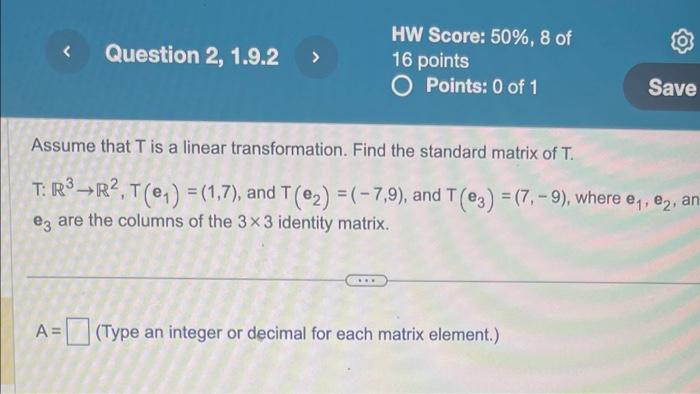 Solved Assume that T is a linear transformation. Find the | Chegg.com