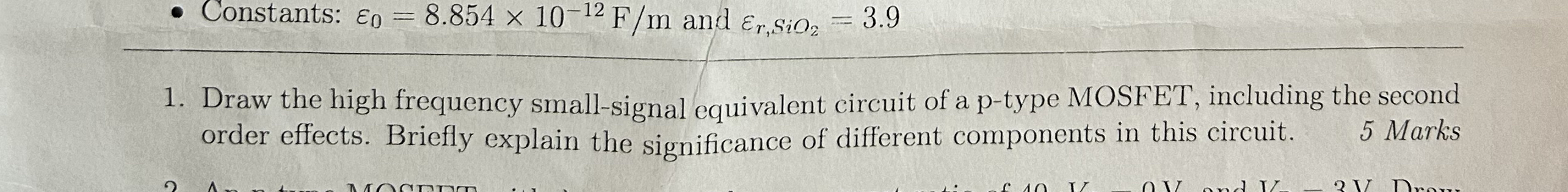 Solved Draw the high frequency small-signal equivalent | Chegg.com