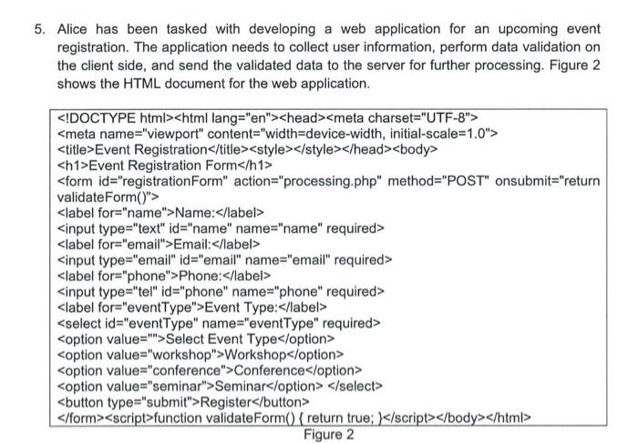 Solved Alice has been tasked with developing a web | Chegg.com