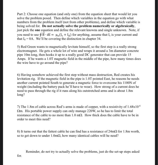 Solved 1) For the circuit below, set up the Kirchhoff Loop | Chegg.com