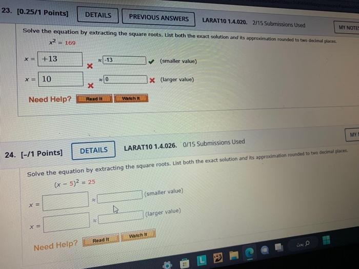 Solved Solve the equation by extracting the square roots. | Chegg.com