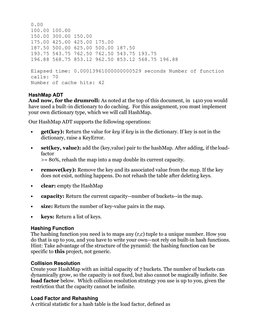 Project 6: Hashing and Caching Problem Expected | Chegg.com