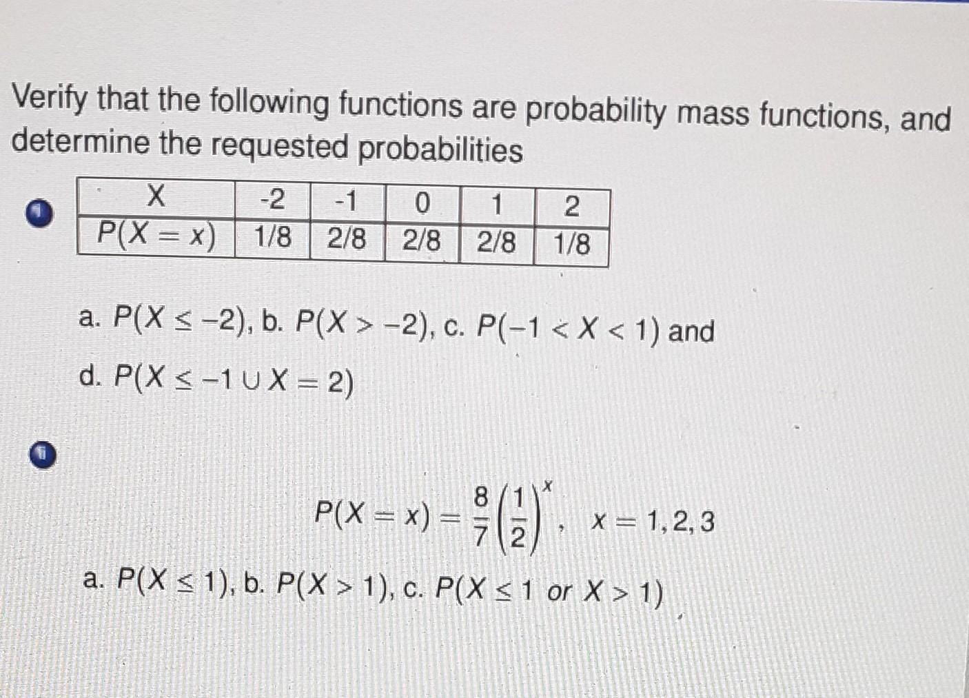 Solved Verify that the following functions are probability | Chegg.com