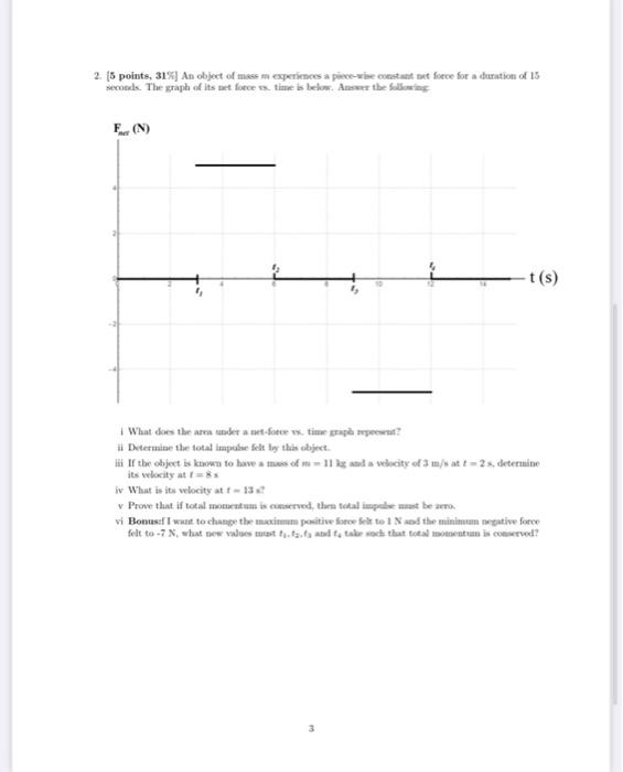Solved 2. [5 points, 31%] An object of mass ( m ) | Chegg.com