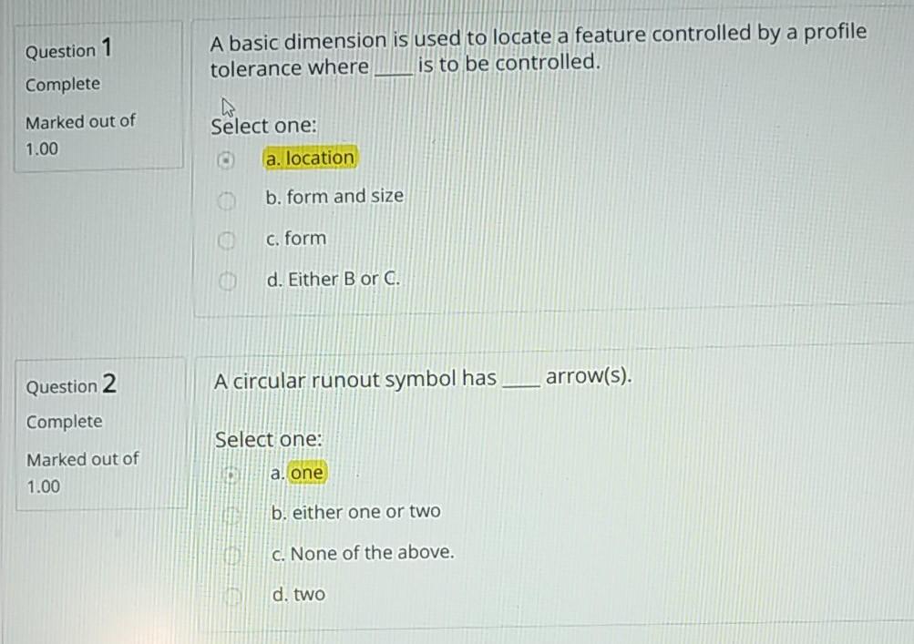 Solved Question 1 A basic dimension is used to locate a | Chegg.com