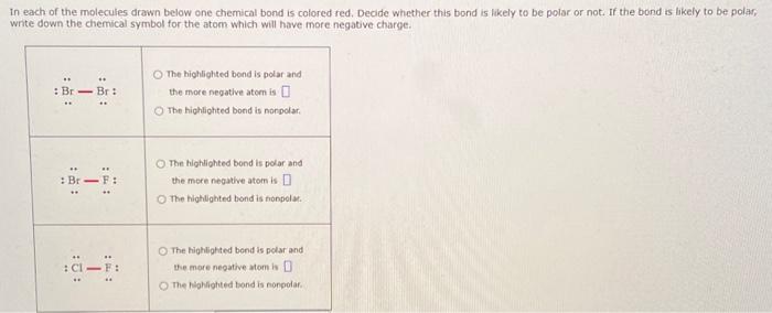 Solved In each of the molecules drawn below one chemical | Chegg.com