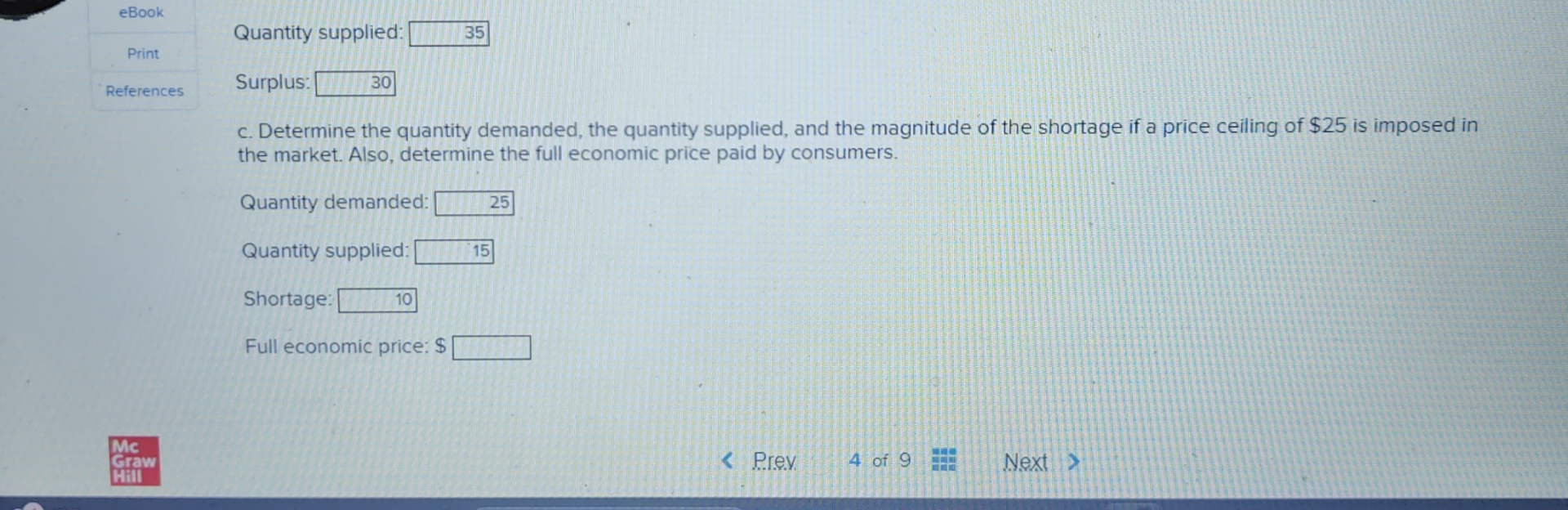 Solved Print Quantity supplied:References Surplus:c. | Chegg.com