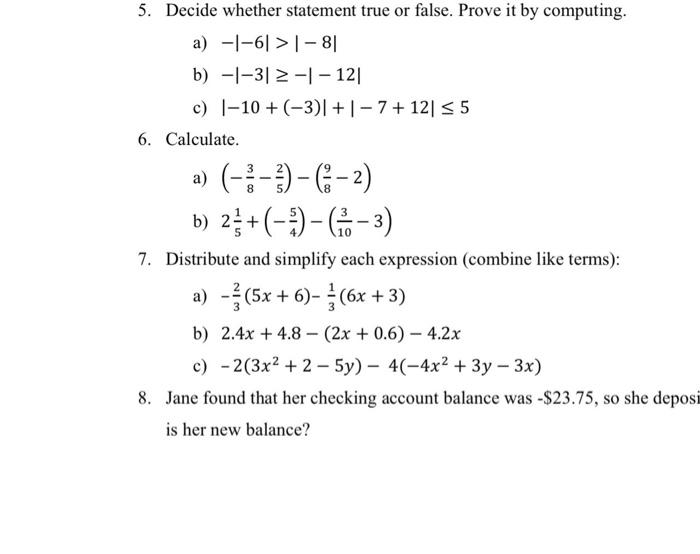 Solved 5. Decide whether statement true or false. Prove it | Chegg.com
