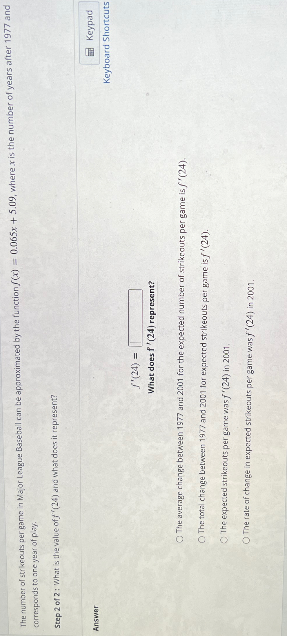 Solved The number of strikeouts per game in Major League | Chegg.com