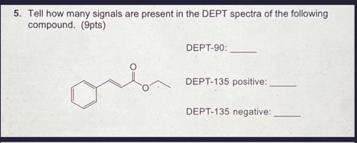 5. Tell how many signals are present in the DEPT | Chegg.com