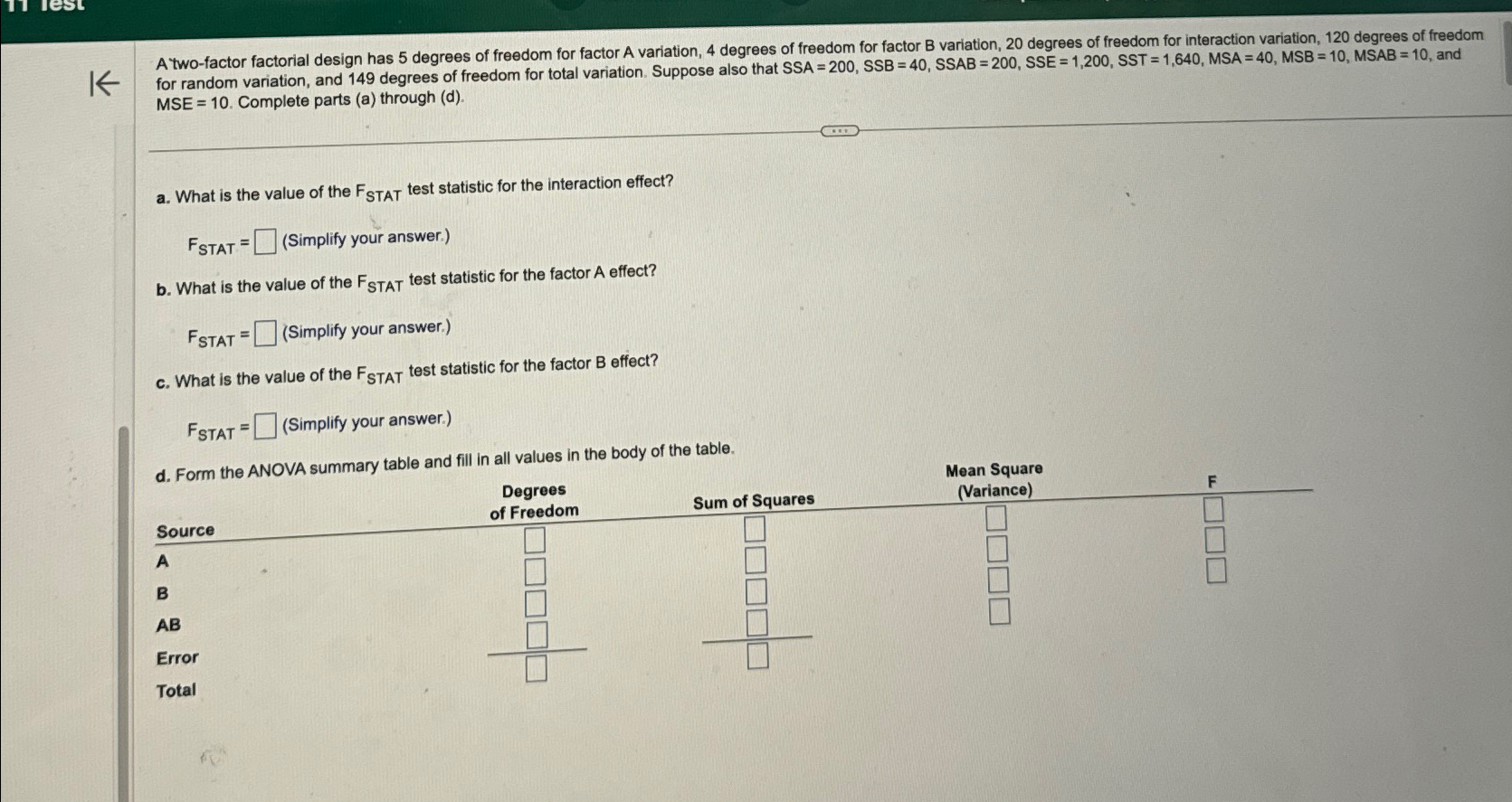 Solved MSE =10. ﻿Complete parts (a) ﻿through (d).a. ﻿What is | Chegg.com