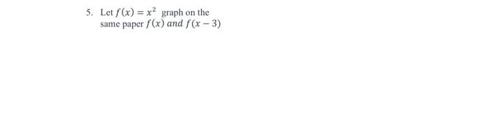 Solved 5. Let f(x)=x2 graph on the same paper f(x) and | Chegg.com