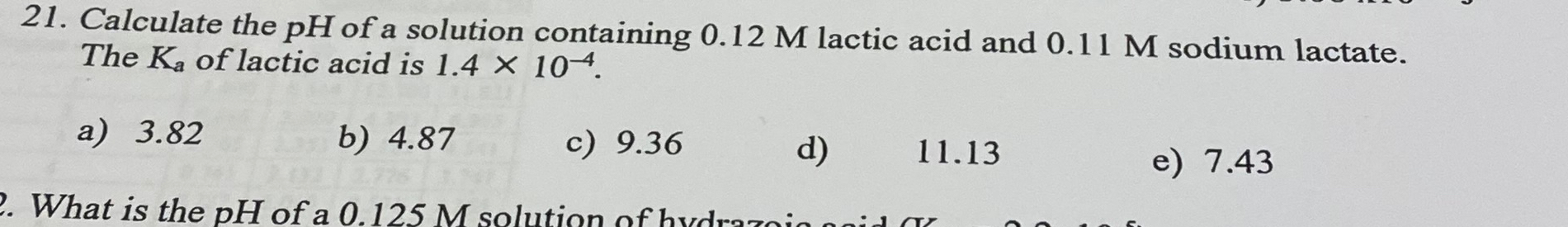 Calculate the pH ﻿of a solution containing 0.12M | Chegg.com
