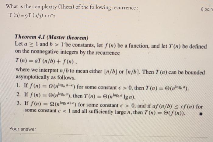 Solved What is the complexity (Theta) of the following | Chegg.com