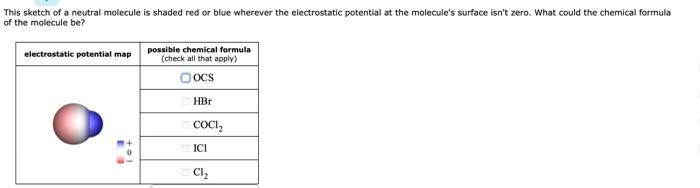 Solved This sketch of a neutral molecule is shaded red or | Chegg.com