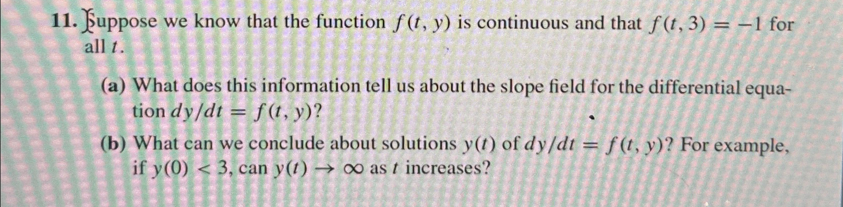 Solved Suppose we know that the function f(t,y) ﻿is | Chegg.com