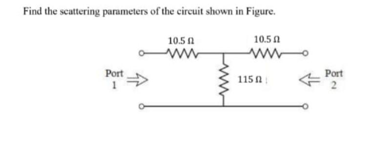 Solved Find the scattering parameters of the circuit shown | Chegg.com