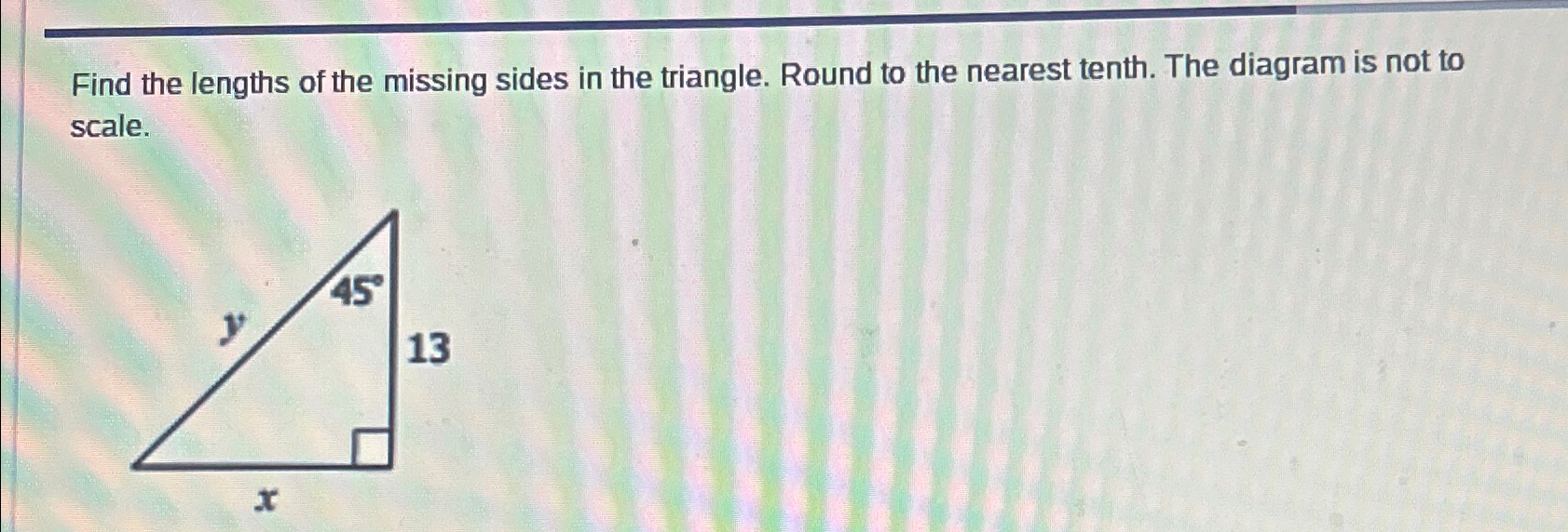 Solved Find the lengths of the missing sides in the | Chegg.com
