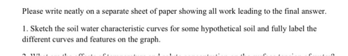 Solved Please write neatly on a separate sheet of paper | Chegg.com