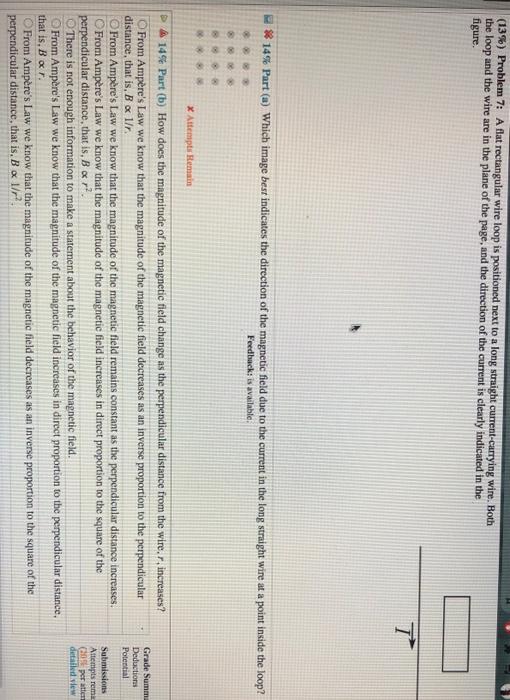 (13%) Problem 7: A flat rectangular wire loop is | Chegg.com