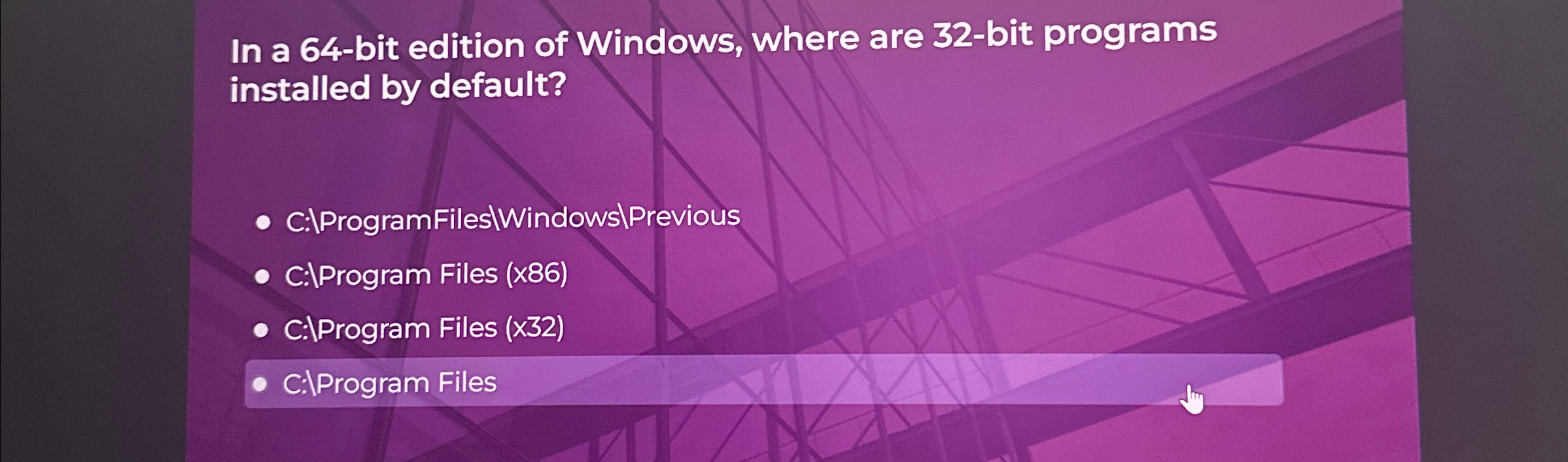 Solved In a 64-bit edition of Windows, where are 32-bit | Chegg.com