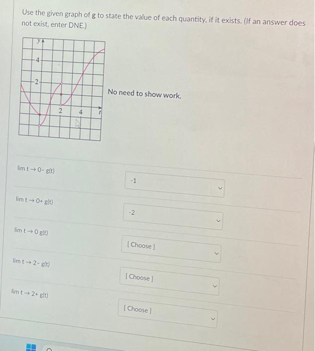 Solved Use the given graph of g to state the value of each | Chegg.com