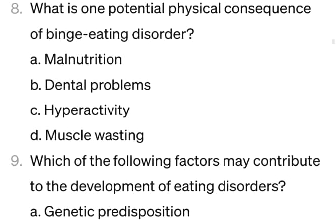 Solved What is one potential physical consequence of | Chegg.com