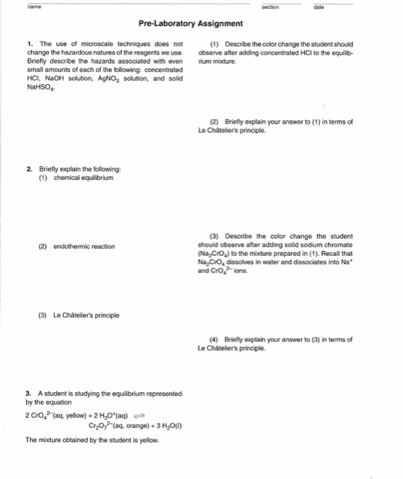 Solved name Section date Pre-Laboratory Assignment 1. The | Chegg.com