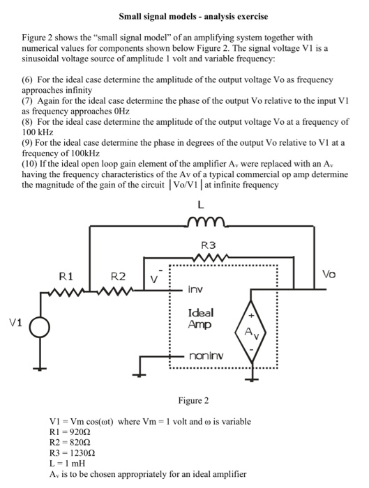 Solved Small signal models - analysis exercise Figure 2 | Chegg.com