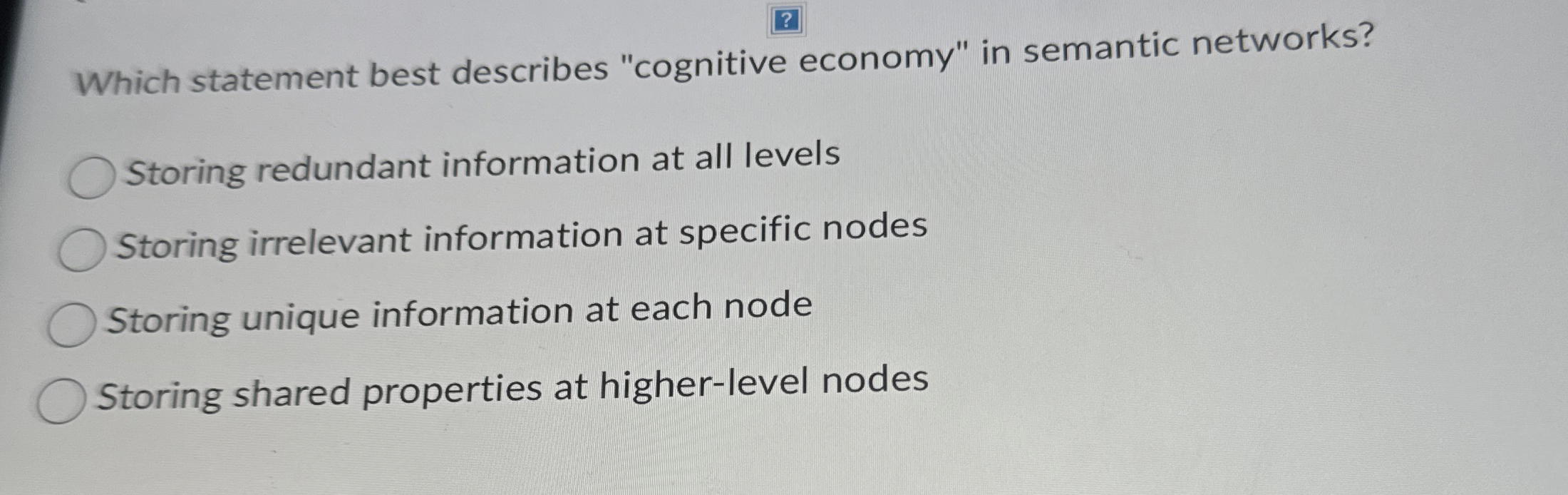 Solved Which statement best describes "cognitive economy" in | Chegg.com