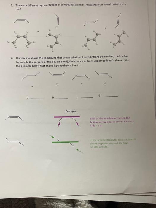 Solved 5. There are different representations of compounds a | Chegg.com