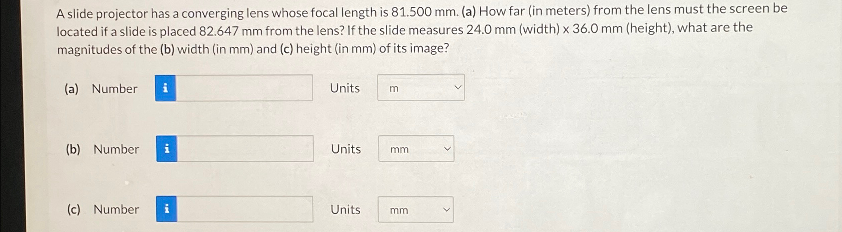 Solved A slide projector has a converging lens whose focal | Chegg.com