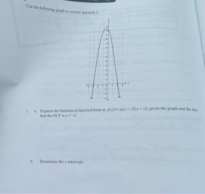 Solved Use the following graph to answer question 1: 1. a. | Chegg.com