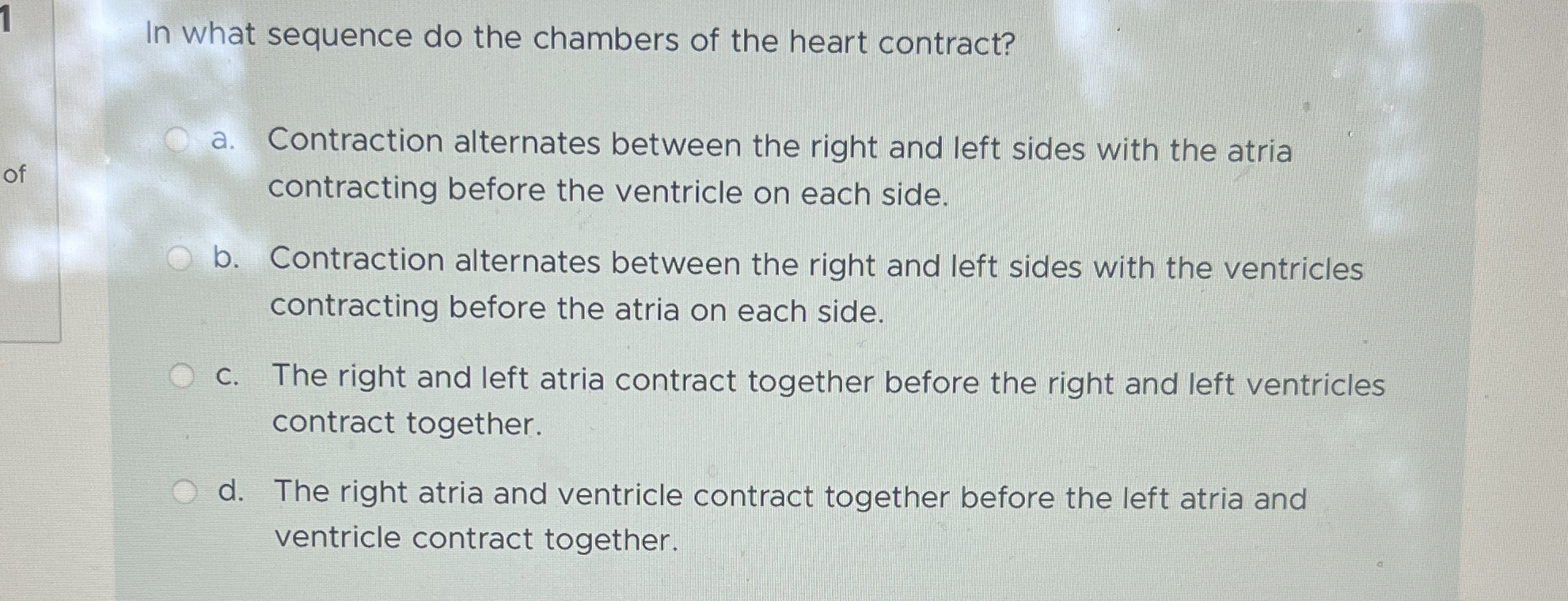 Solved In what sequence do the chambers of the heart | Chegg.com