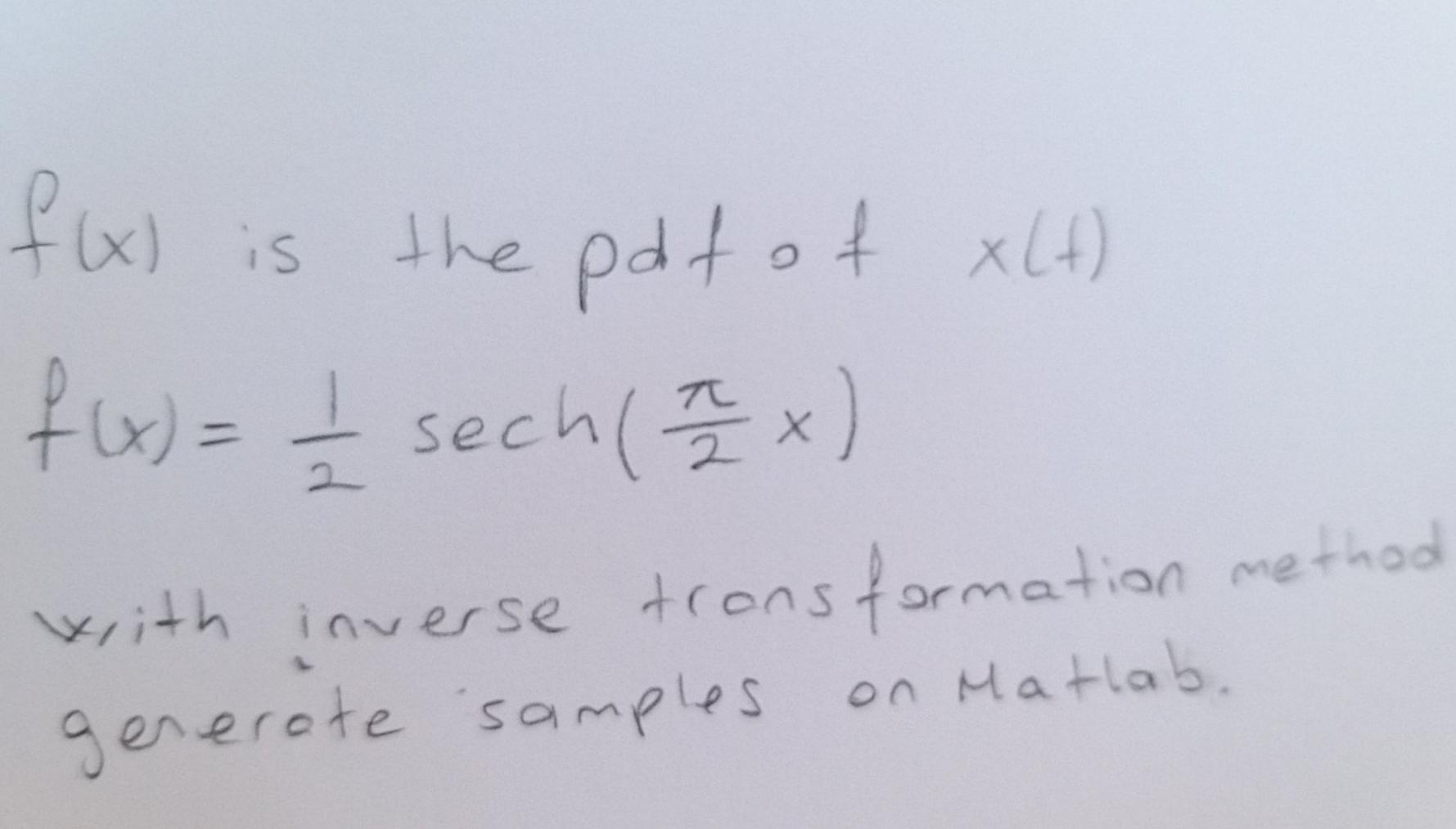 Solved f(x) is the pdf of xlt) f(x)= sech ( 23 ) with | Chegg.com