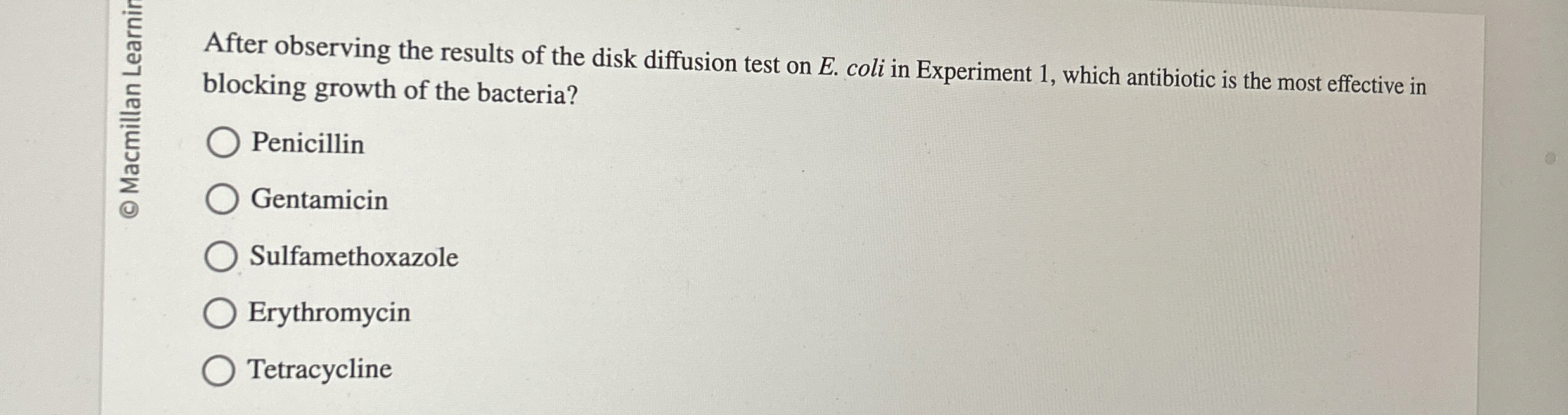 Solved After observing the results of the disk diffusion | Chegg.com