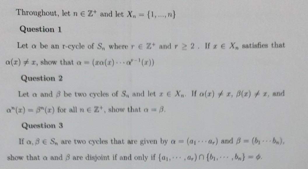 Solved Abstract Algebra. I want to solve the question 1,2,3 | Chegg.com