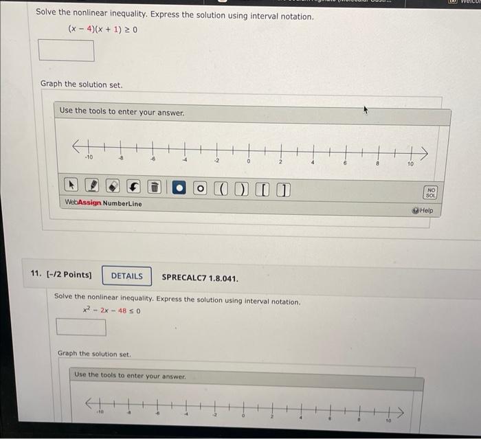 Solved Solve the nonlinear inequality. Express the solution | Chegg.com