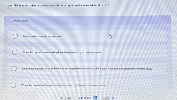 Solved Under IFRS 9, under what circumstances will | Chegg.com