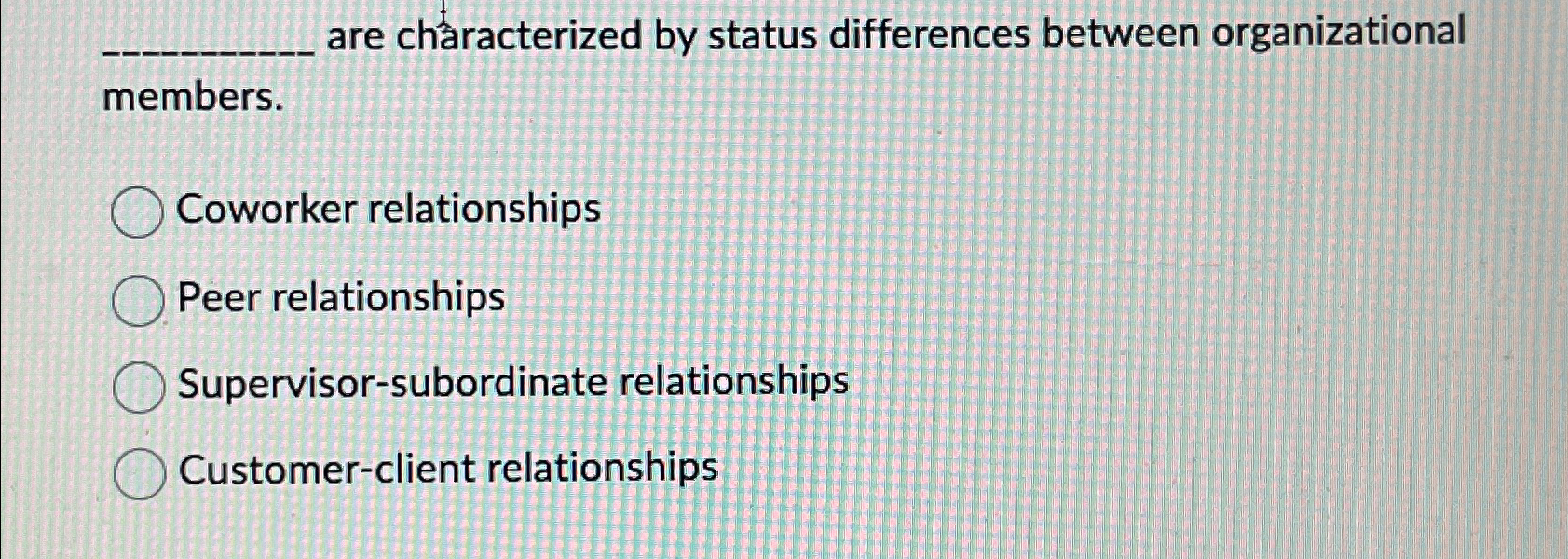 Solved are châracterized by status differences between | Chegg.com