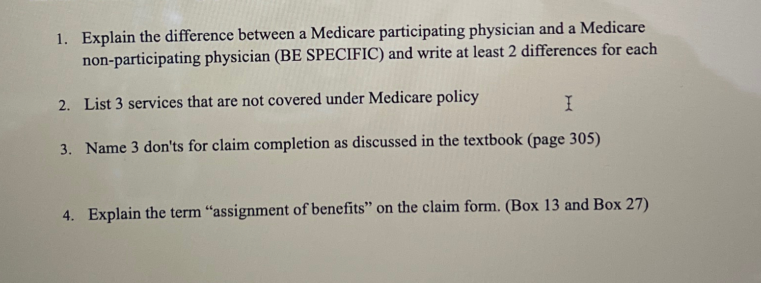 Solved Explain the difference between a Medicare | Chegg.com