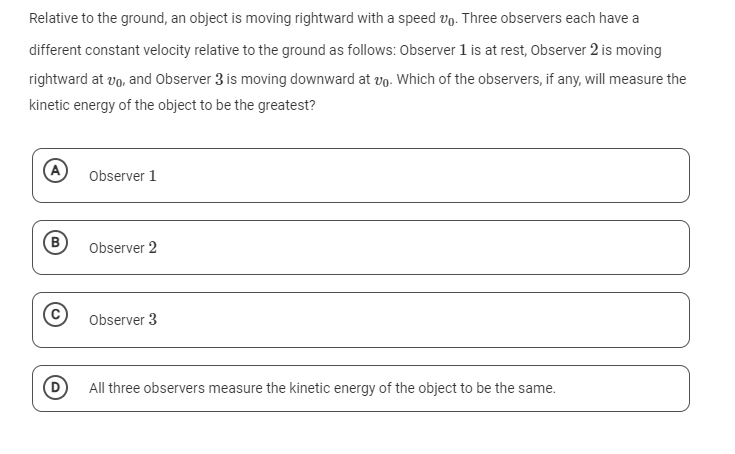 Solved Relative to the ground, an object is moving rightward | Chegg.com