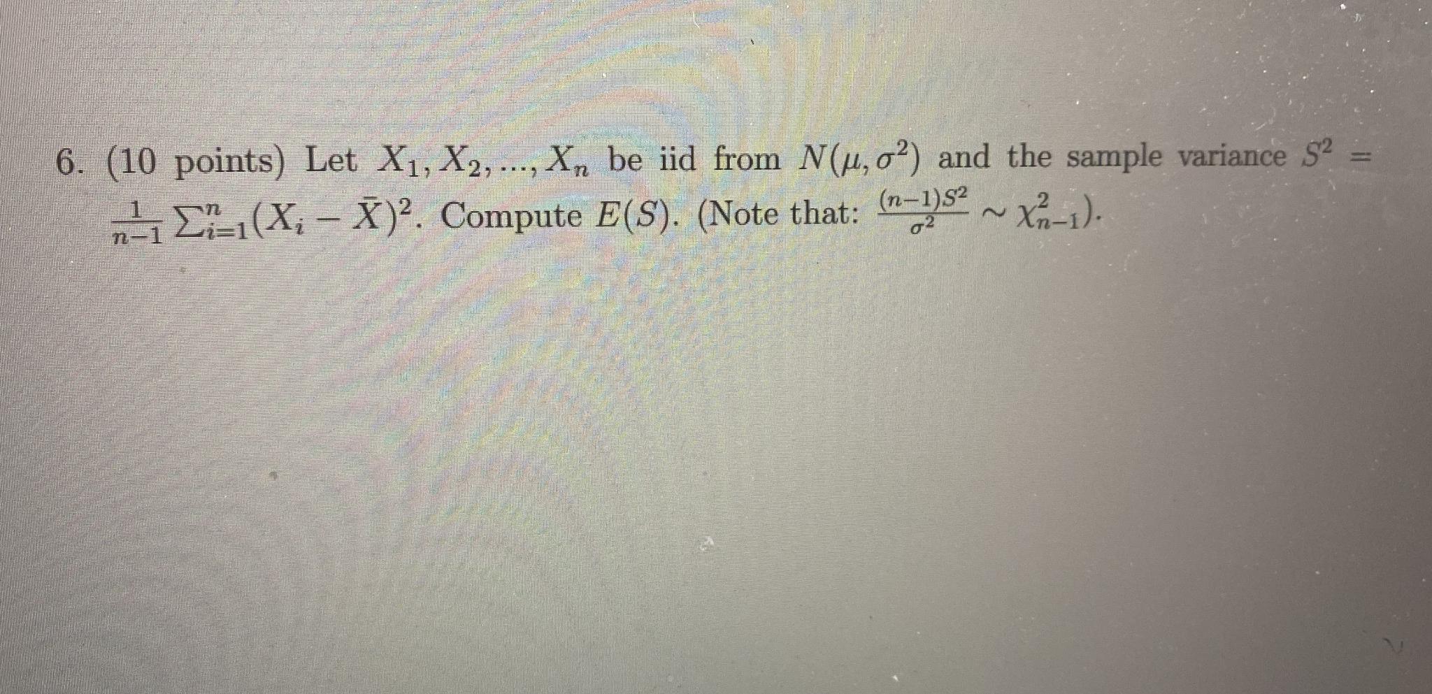 Solved (10 ﻿points) ﻿Let x1,x2,dots,xn ﻿be iid from N(μ,σ2) | Chegg.com