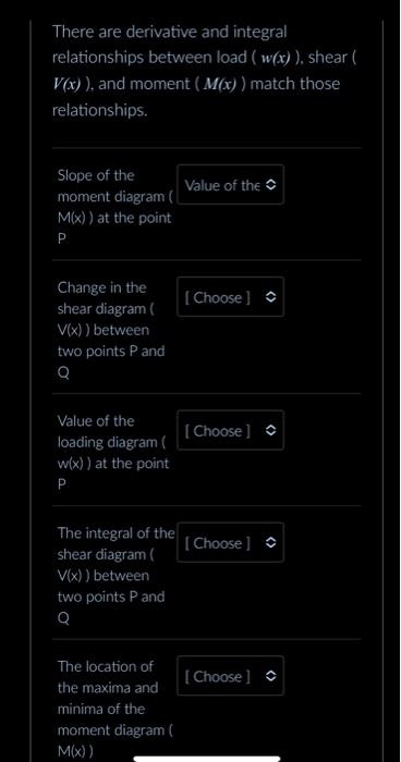 Solved There are derivative and integral relationships | Chegg.com