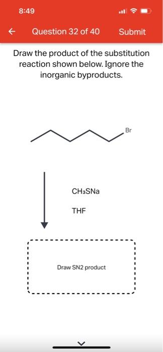 Solved Draw the product of the substitution reaction shown | Chegg.com