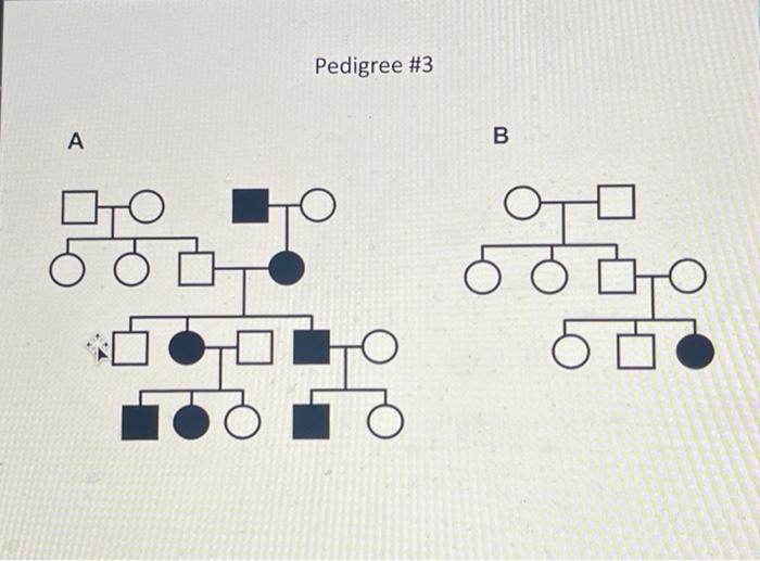 Solved Pedigree \#3Pedigree \#3 A can represent which of the | Chegg.com