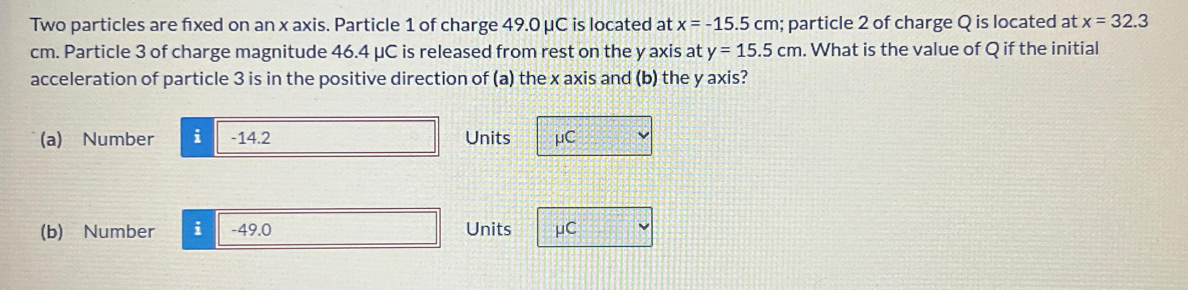 Solved Two particles are fixed on an x ﻿axis. Particle 1 ﻿of | Chegg.com