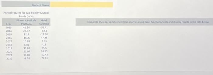 Solved MAT312 Excel Lab #3 – Choosing Stocks with | Chegg.com